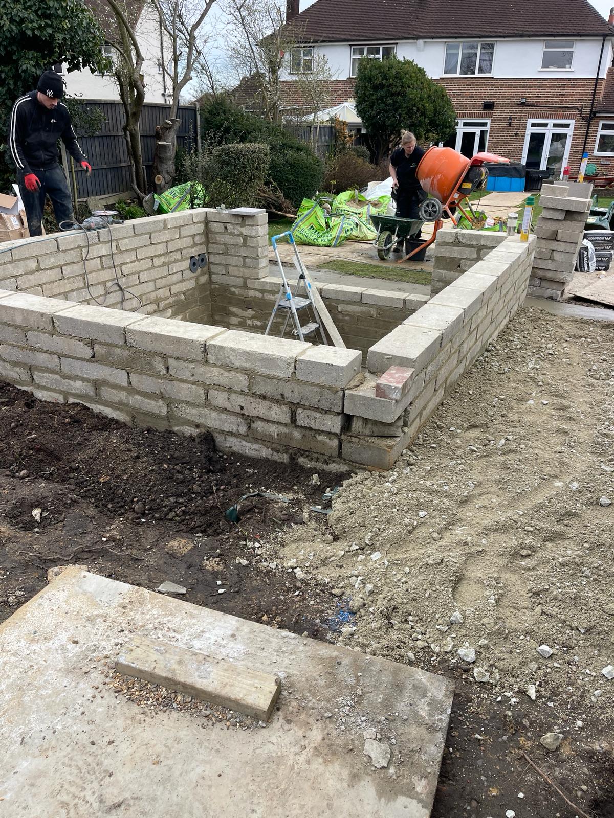 Koi Pond Renovation with Viewing Window in Eltham, London